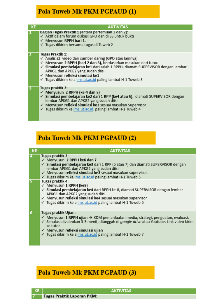 Panduan Tugas Praktik PGPAUD | PDF