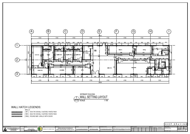 Infimary Building Wall Setting Layout | PDF | Engineering