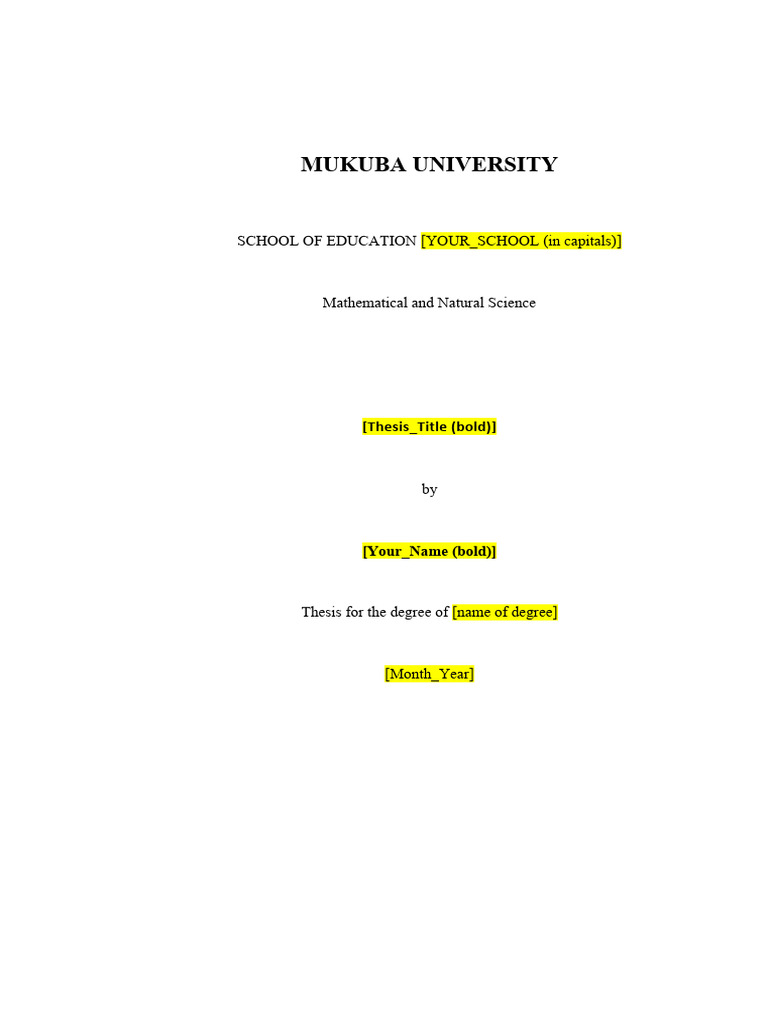 University Thesis Template | PDF | Paragraph | Thesis