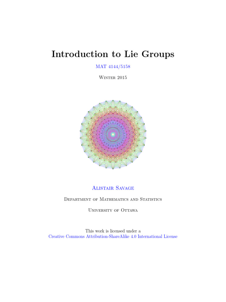 MAT4144 5158 LieGroups | PDF | Group (Mathematics) | Lie Groups