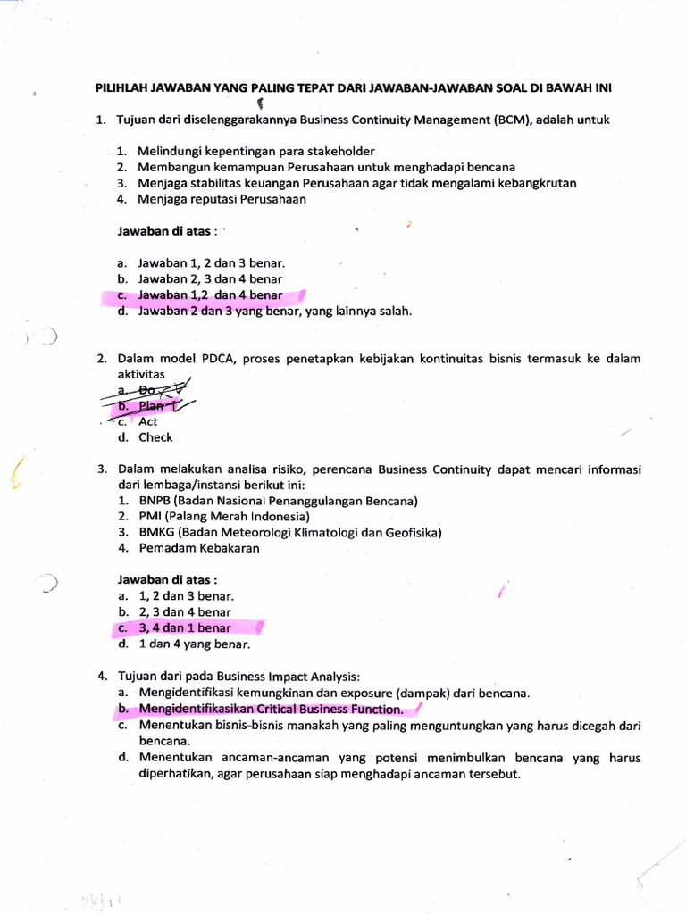 Contoh Soal BCM | PDF