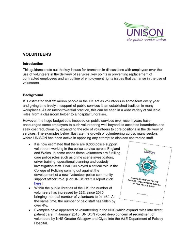 Volunteers | PDF | Employment | Employee Benefits