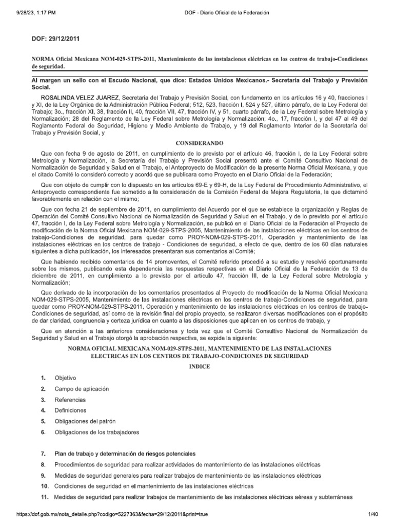 Nom 029 STPS 2011 | PDF