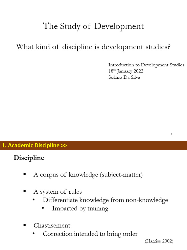 SLIDES 1 - What Is Development Studies | PDF | Economics | Sociology