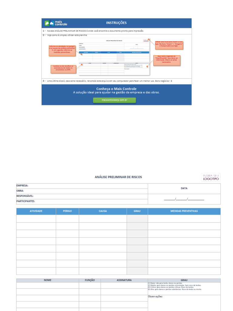 2023 Ficha Analise Preliminar Risco Apr | PDF | Informática