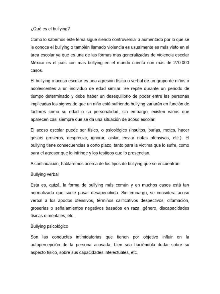 Bullying | PDF | Violencia | Comportamiento problemático