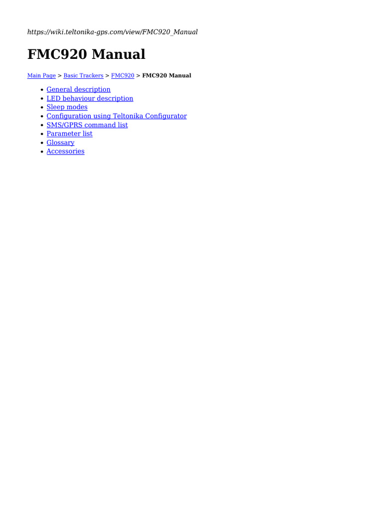 FMC920 Manual | PDF | Computers