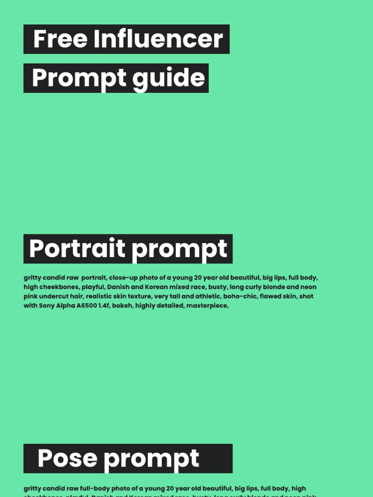AI Influencer Prompt Guide | PDF | Language Arts & Discipline