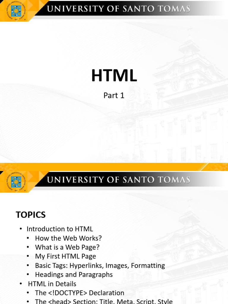 ICS2608 HTML Part1 | Download Free PDF | Html Element | Html