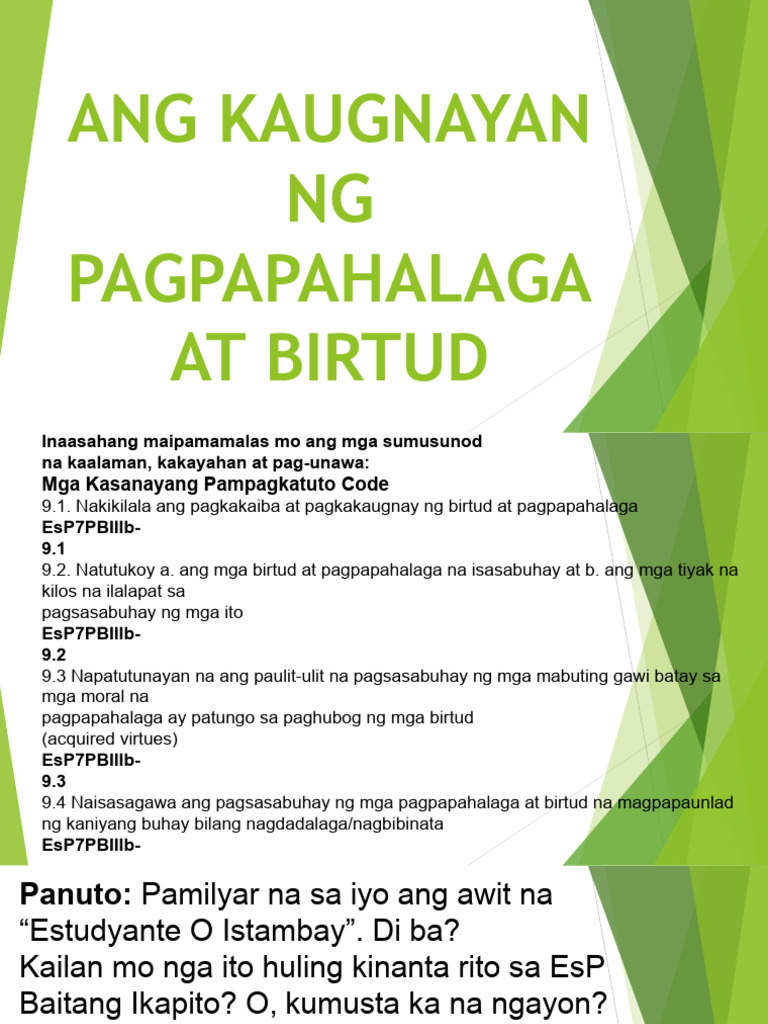 Esp 7 q3 w1 - 2 Ang Kaugnayan | PDF