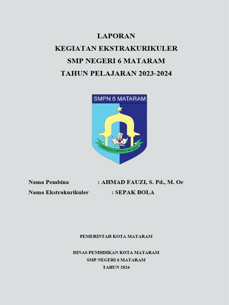 Laporan Ekskul Sepak Bola - PMM | PDF