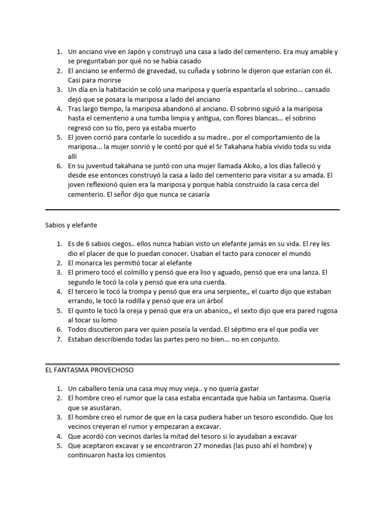 Ideas Cuentos Cortos Pdf