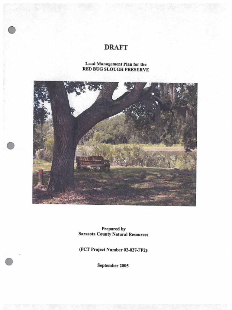 Land Management Plan For The Red Bug Slough Preserve | PDF