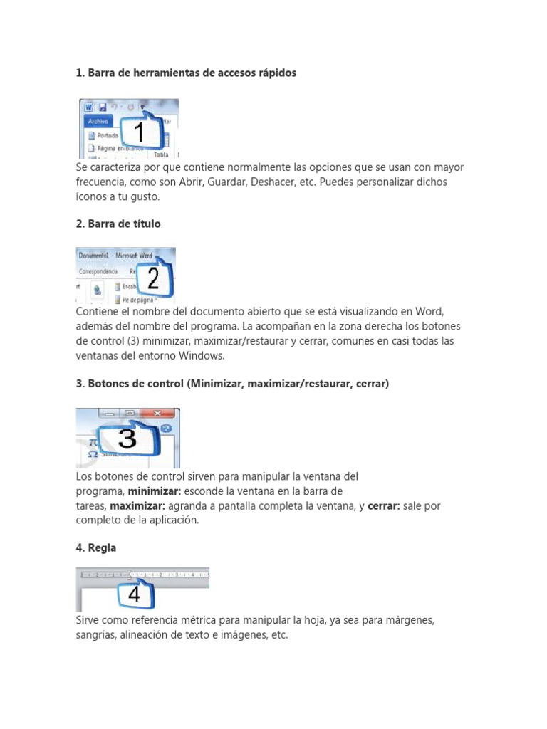 Elementos Clave de la Interfaz de Word | PDF | Ventana (informática) | Informática