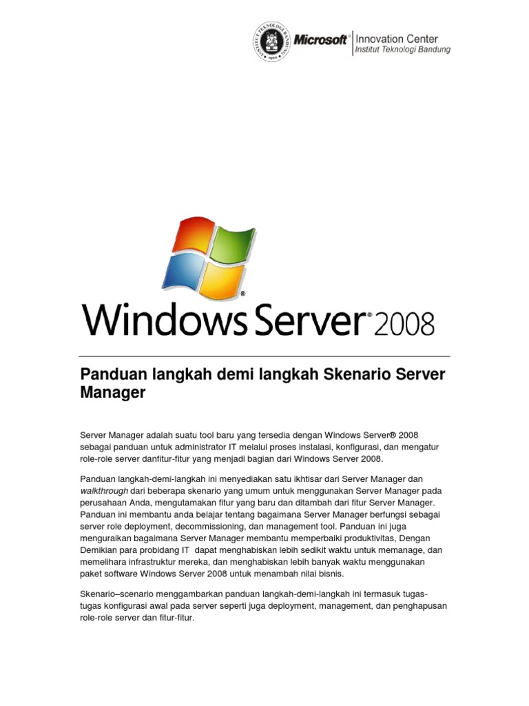 Paduan Penggunaan Server Manager Di Windows Server 2008 | PDF