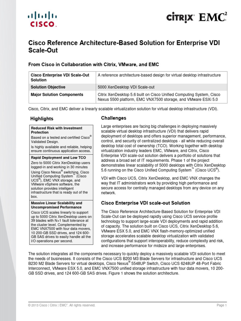 Solution - Overview - c22-726263 VDI | PDF | Desktop Virtualization | Virtualization
