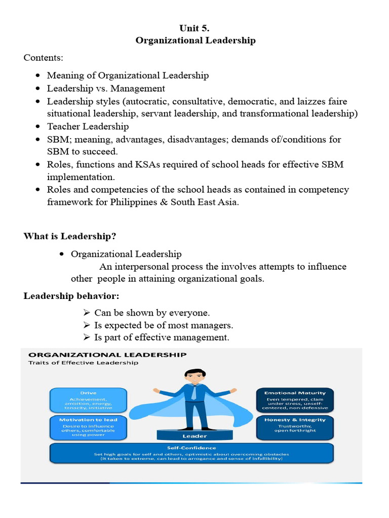 Educ103 Handout g5 | Download Free PDF | Leadership | Teachers