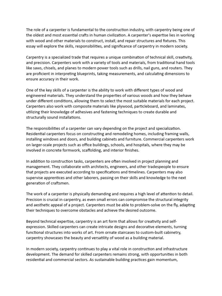 Carpenter | PDF | Carpentry