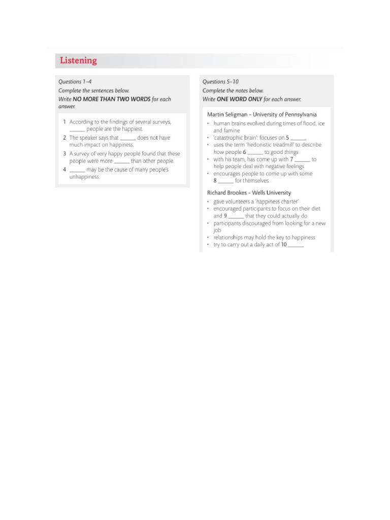 Listening Rev Test 2 | PDF