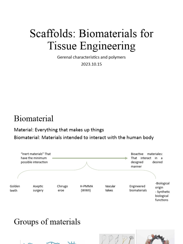 Biomaterials for Tissue Engineering | PDF | Biomaterial | Polymers