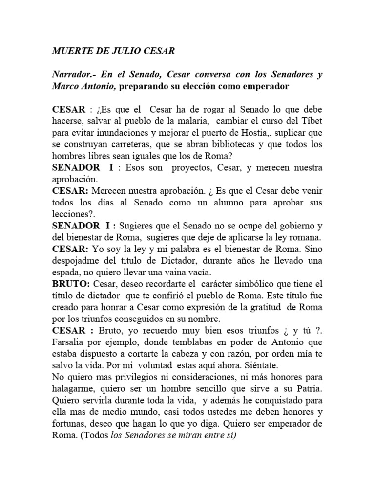 Asesinato de Julio César en el Senado | PDF | Mark Antony | Cleopatra