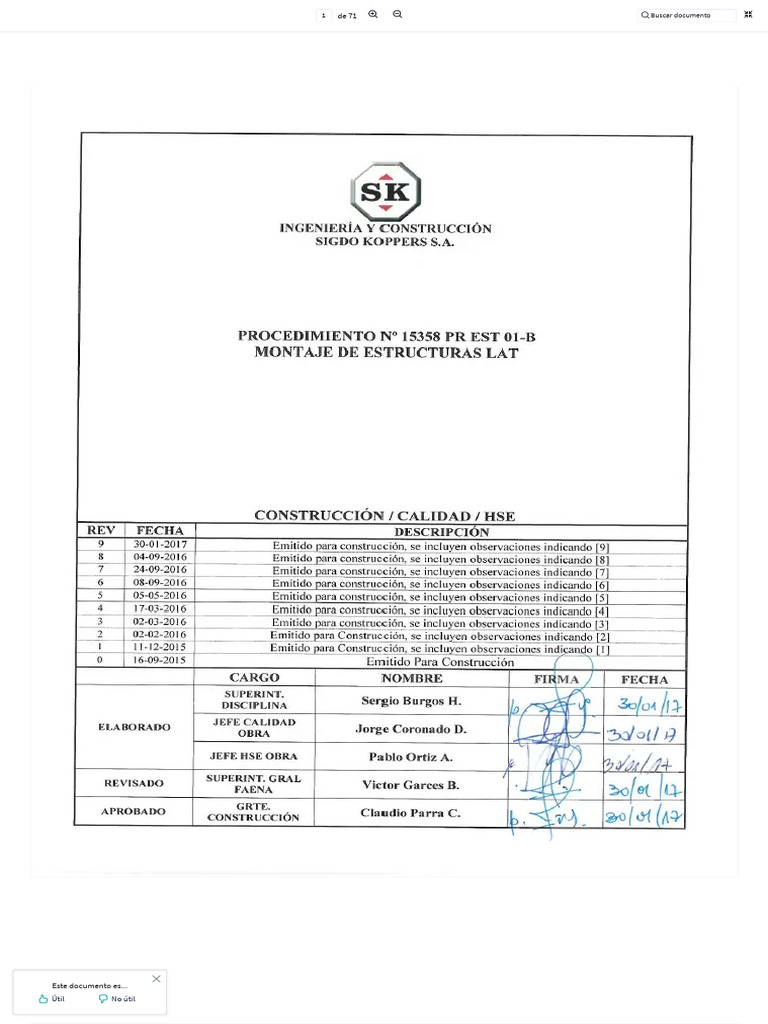 Procedimiento Montaje Estructuras LAT Rev - 9 - PDF - Planificación - Grúa (Máquina) | Descargar ...