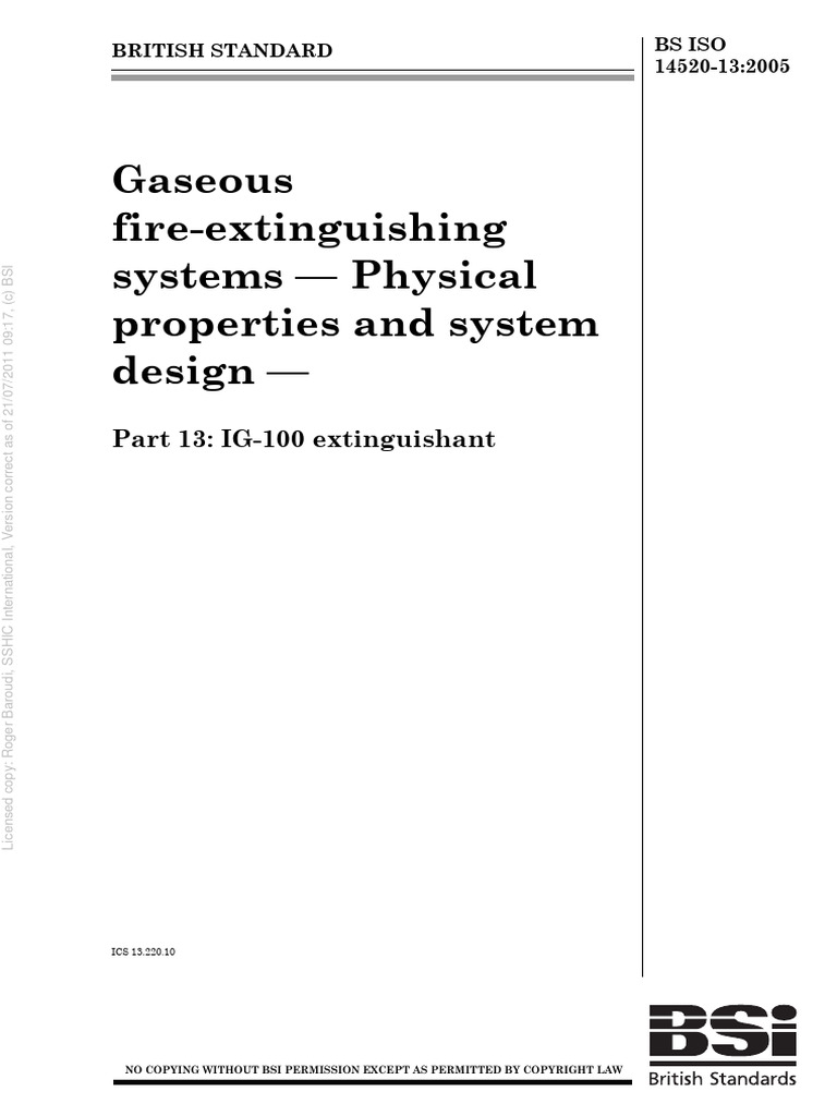 ISO 14520 13 2005 Gaseous Fire Extinguishing Systems Physical ...