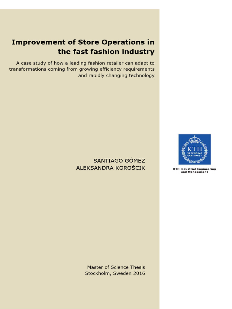 Improvement of Operations of Fast Fashion Firm | PDF