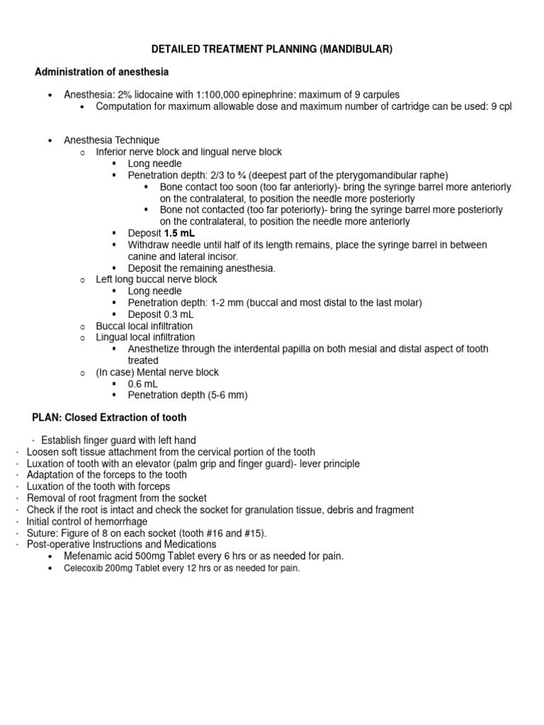 Mandibular Detailed Treatment Planning | PDF | Dentistry Branches ...