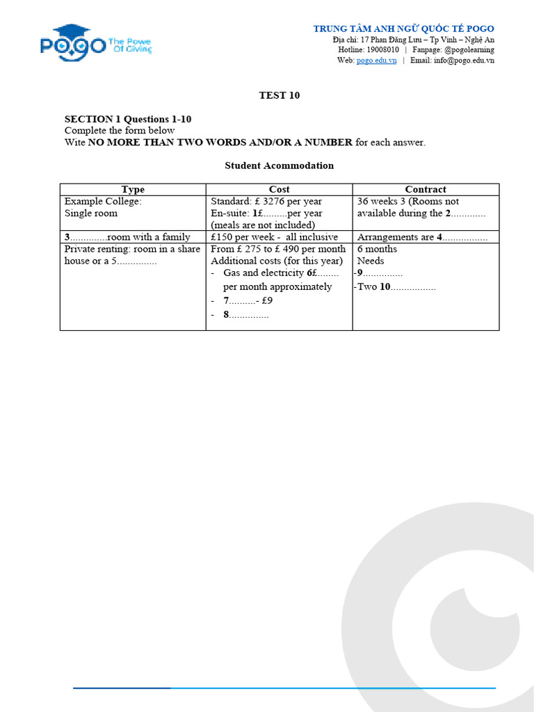 Ielts Listening At Test 10 Pdf