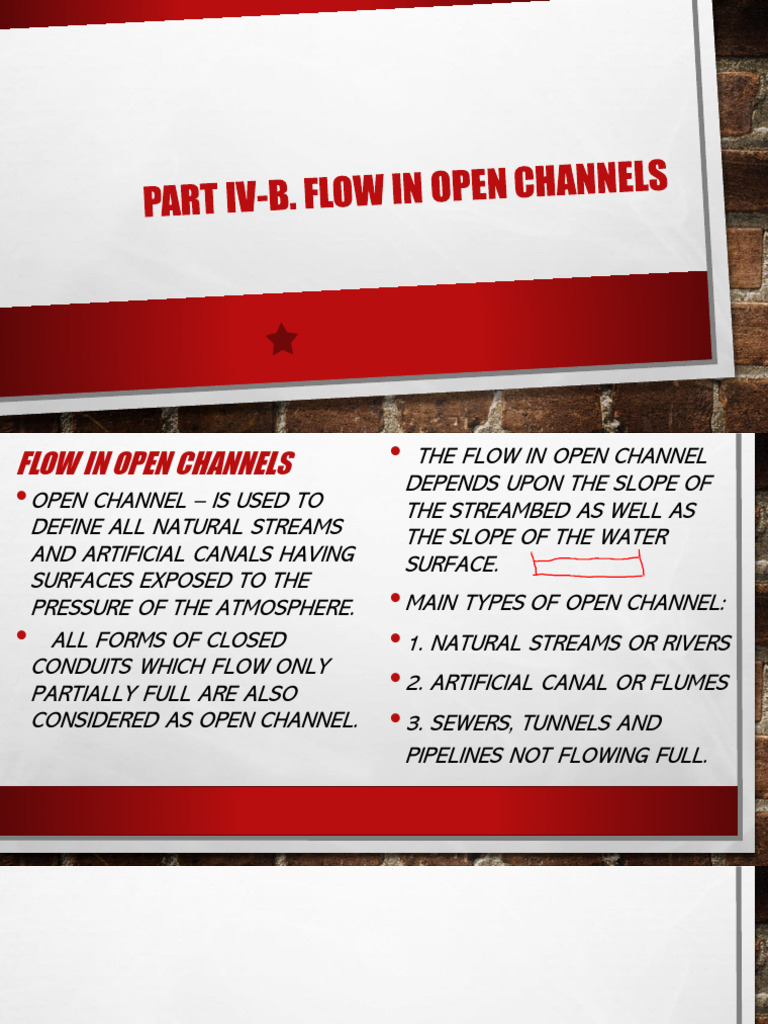 Open Channel Flow Fundamentals | PDF | Mechanical Engineering | Fluid ...