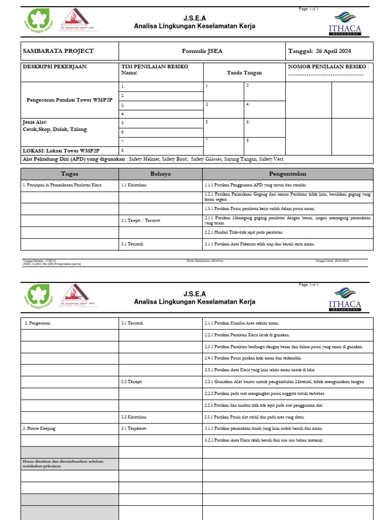 JSEA Pengecoran Pondasi Tower WMP | PDF