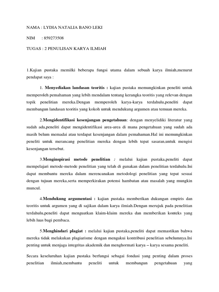 Tugas 2 Penulisan Karya Ilmiah | PDF