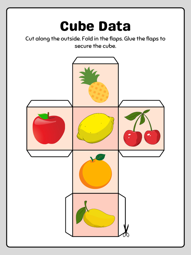Colourful Simple Fruit Themed Cube Data Mathematics Activity | PDF ...