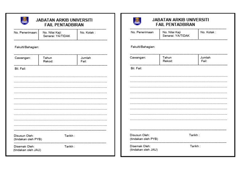 Label Fail Pentadbiran | PDF