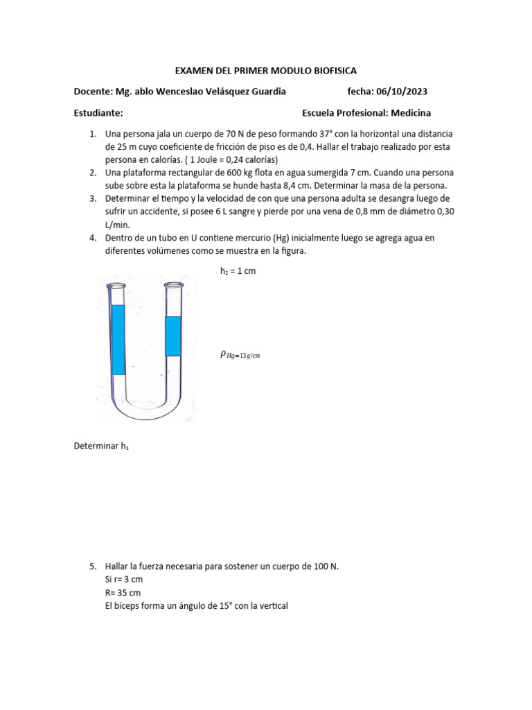 Examen Del Primer Modulo Fisica Ii | PDF