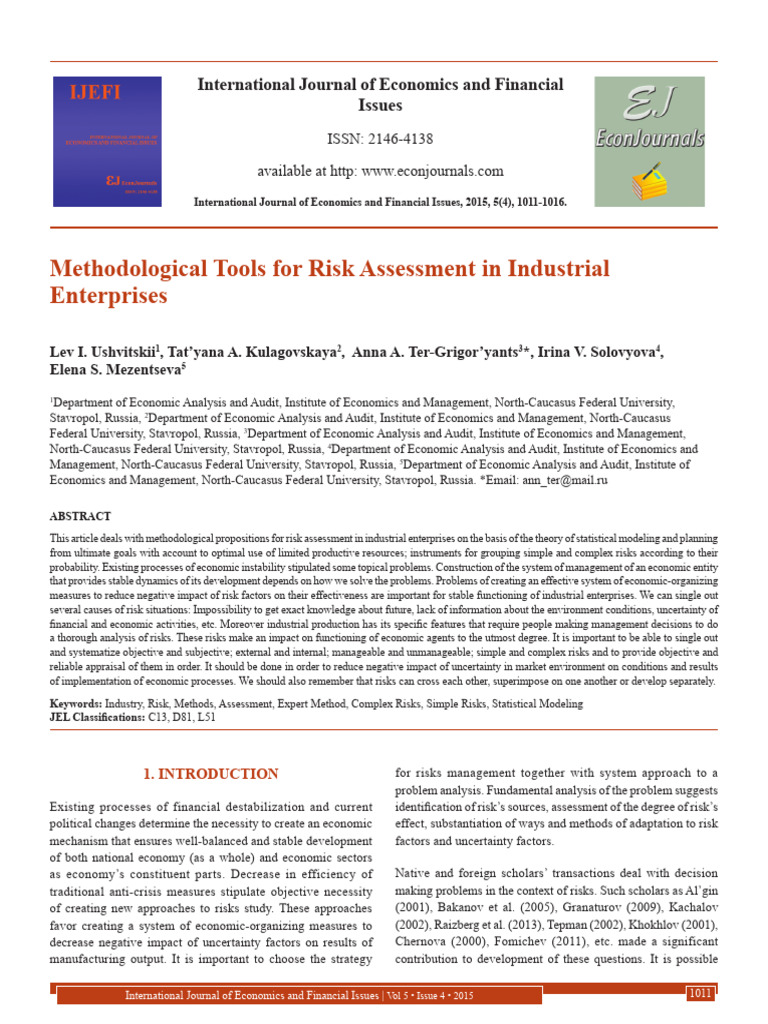 Risk Assessment Tools for Industry | PDF | Risk | Risk Assessment