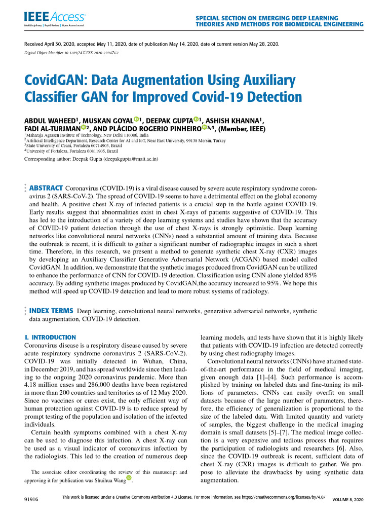 CovidGAN Data Augmentation Using Auxiliary | PDF | Eigenvalues And Eigenvectors | Principal ...