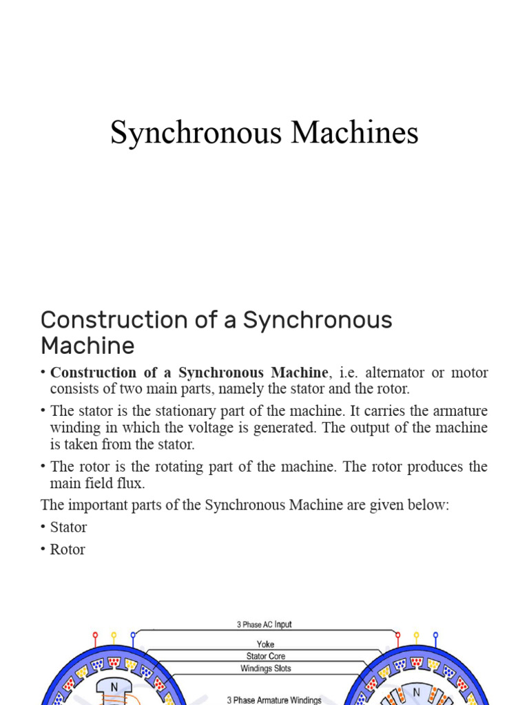Synchronous Machines | PDF | Electric Motor | Electromagnetic Induction