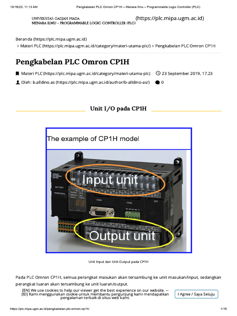 Pengkabelan PLC Omron CP1H - Menara Ilmu - Programmable Logic Controller (PLC) | PDF