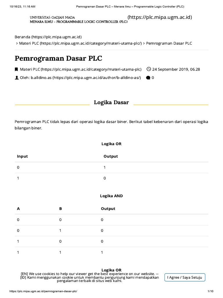 Pemrograman Dasar PLC - Menara Ilmu - Programmable Logic Controller (PLC) | PDF