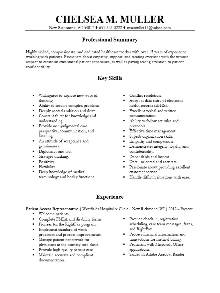 Resume PDF | Download Free PDF | Patient | Health Care