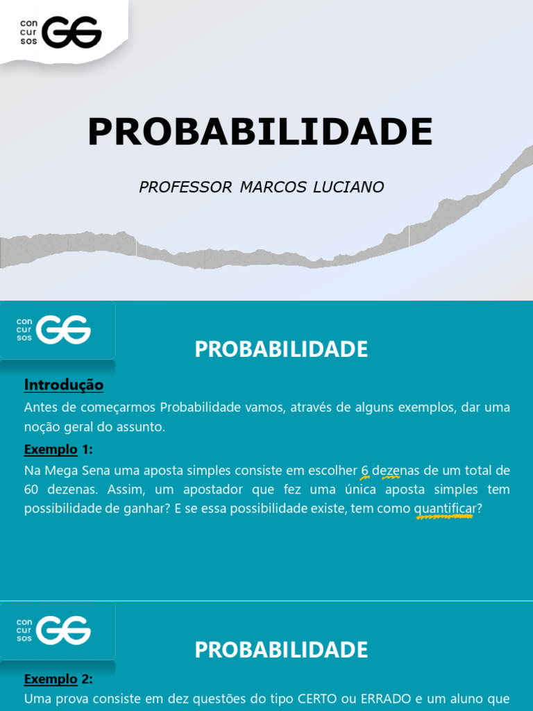 Probabilidade 01 - Comentado | PDF | Probabilidade | Aleatoriedade