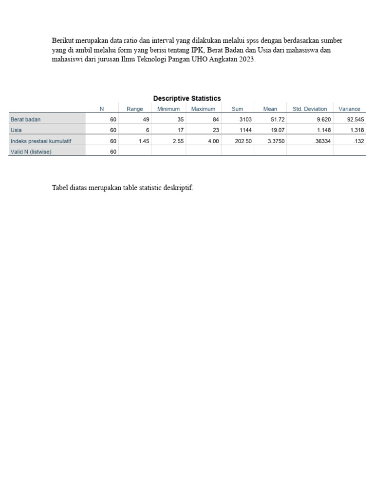 Statistik Deskriptif Rasio & Interval | PDF