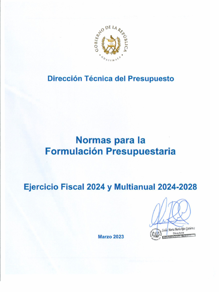 Normas para La Formulacion Presupuestaria Ejercicio Fiscal 2024 y ...