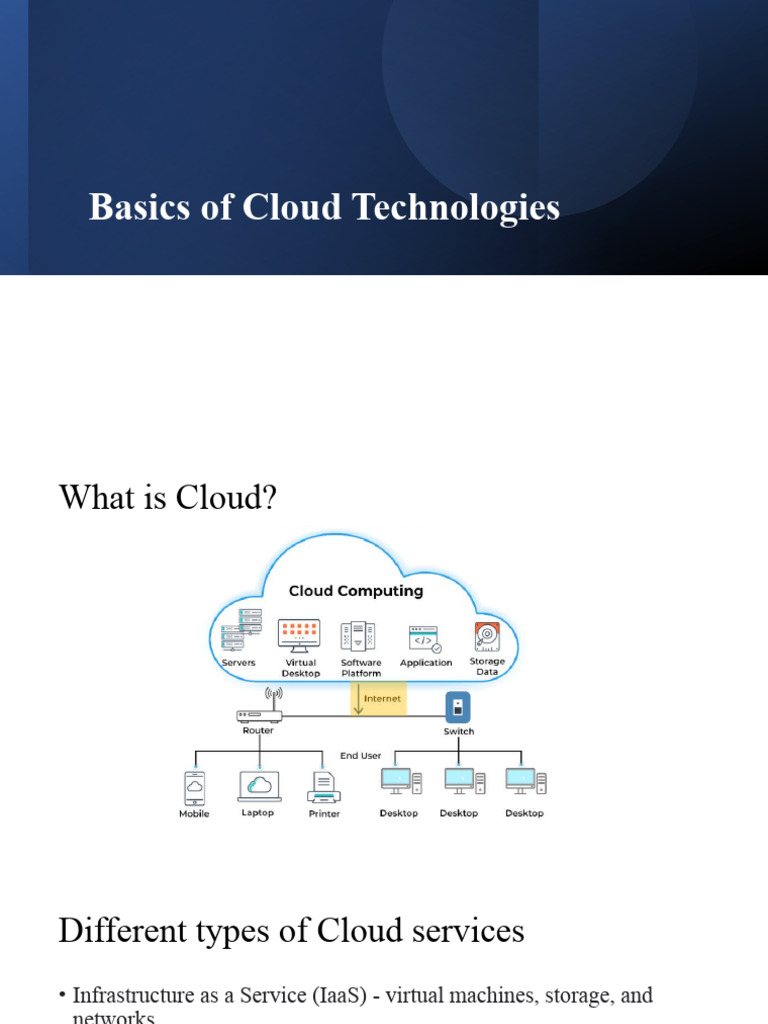 Basics of Cloud Technologies | PDF | Cloud Computing | Software As A ...