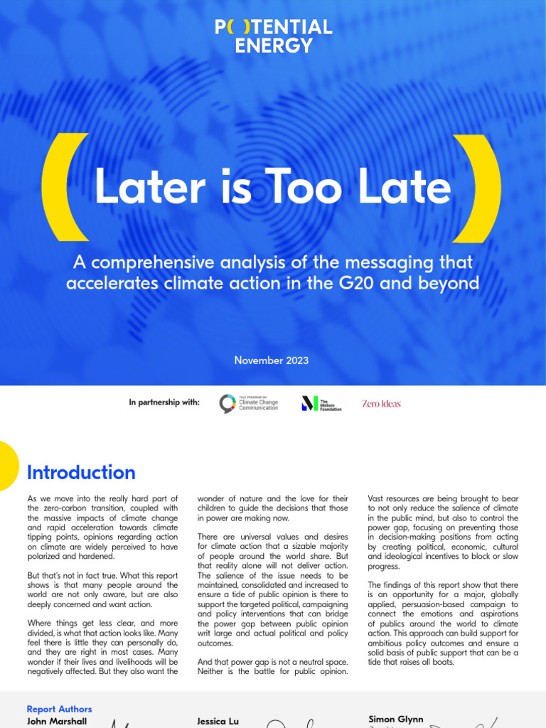 Later Is Too Late Global Report | PDF | Fossil Fuels | Politics Of ...