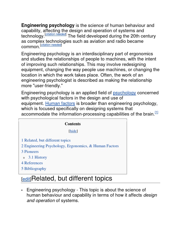 Engineering Psychology | PDF | Systems Theory | Psychology