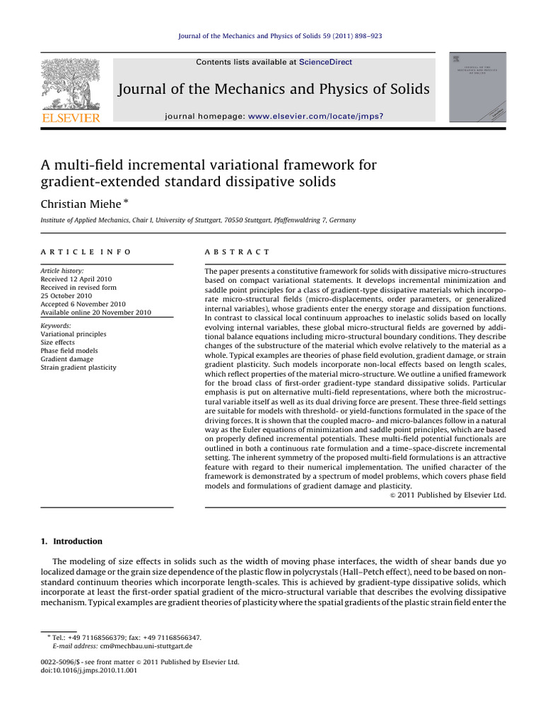 A Multi-Field Incremental Variational Framework For Gradient-Extended Standard Dissipative ...
