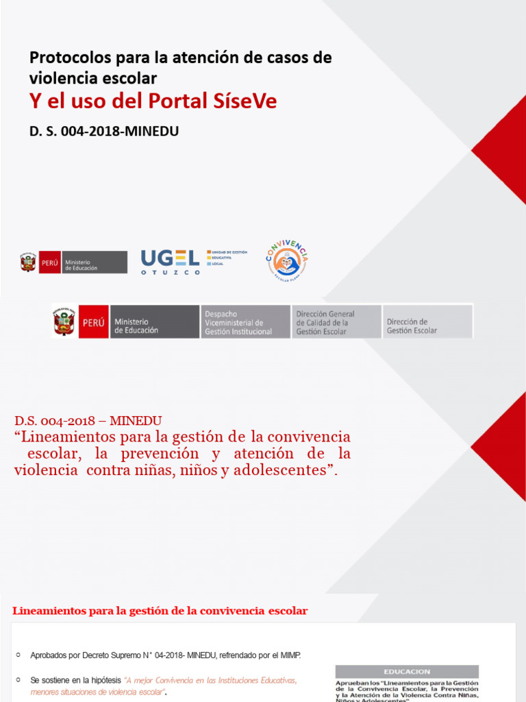 Protocolos Para La Atención de La Violencia Escolar y Uso Del Portal ...